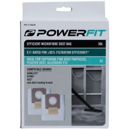 Powerfit Efficient Microfibre Dust Bag 30L (2pack) | Powerfit Accessories